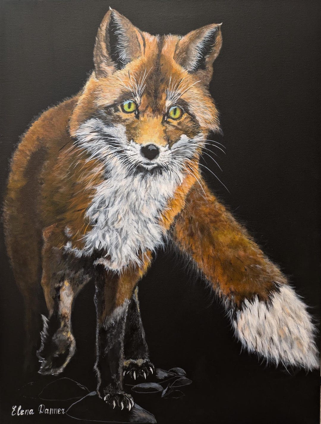 Original Acrylic Painting night Prowl on 18x24 Canvas - Etsy