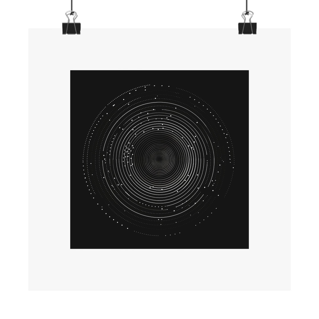 Abstract Minimalist Concentric Circles, Art Design Print, Monochrome ...