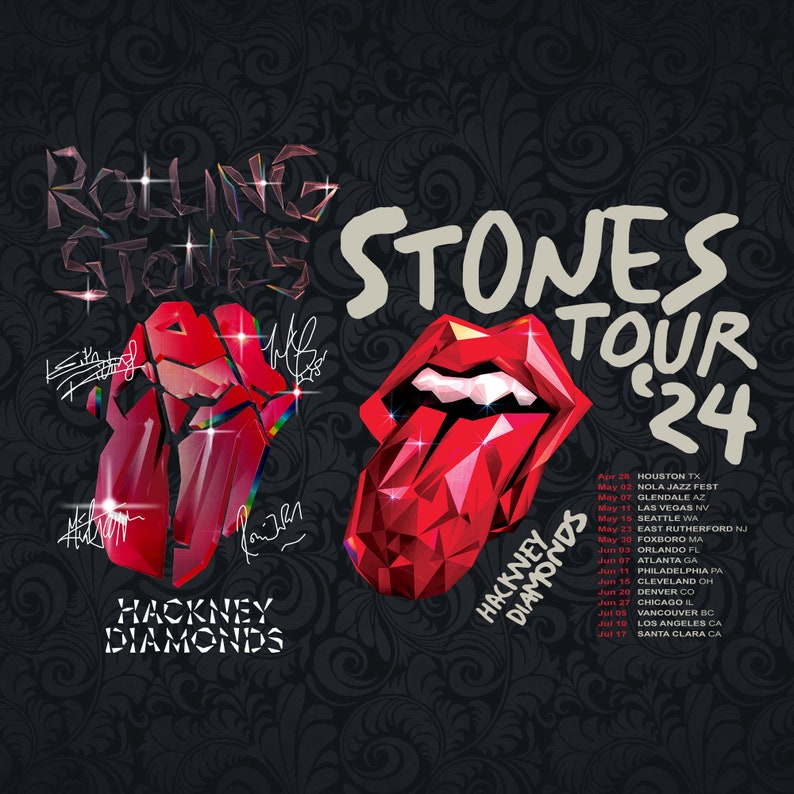 THE ROLLING STONES Png, Rolling Stones Tour 2024 Png, Rock and Roll ...