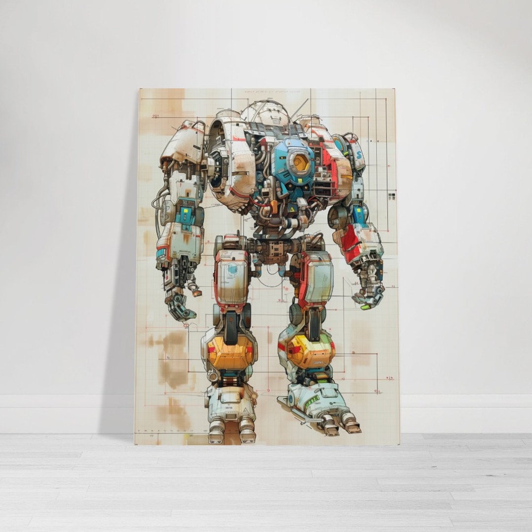 Robot Mech Exploded Schematic Aluminum Print - Etsy