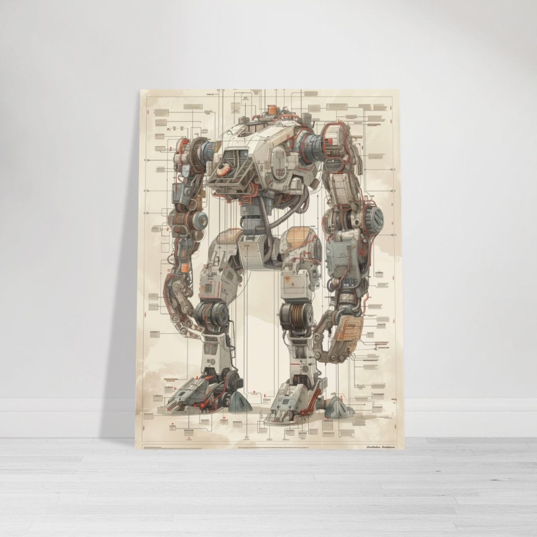 Robot Mech Exploded Schematic Aluminum Print - Etsy
