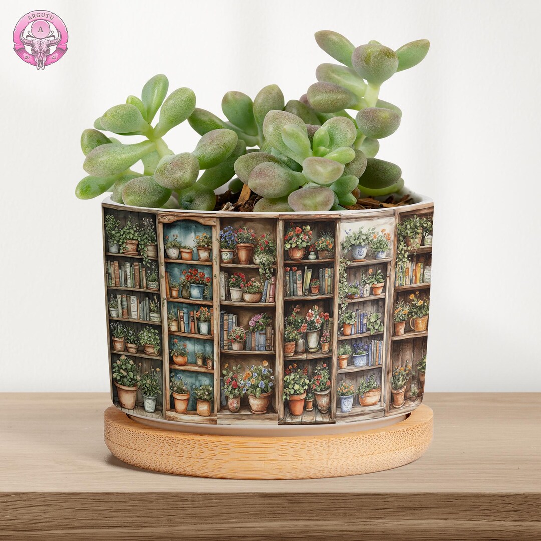 Plant Book Vintage Plant Pot, Ceramic Planter, Plant Lover Gift ...