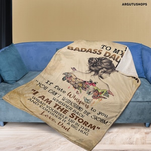 To My Badass Daughter Blanket From Dad, Daughter Birthday, Badass Daughter Blanket, Daughter ...