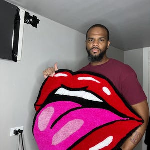 Custom Lip Shaped Rug - Etsy