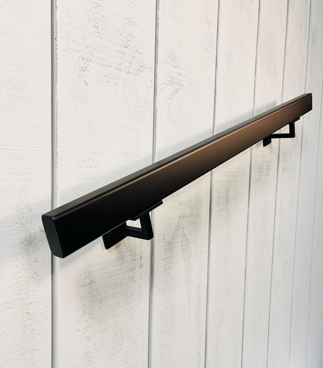 Metal Handrail, 1 X 2, Square Bracket, Powder-coated, Straight End ...