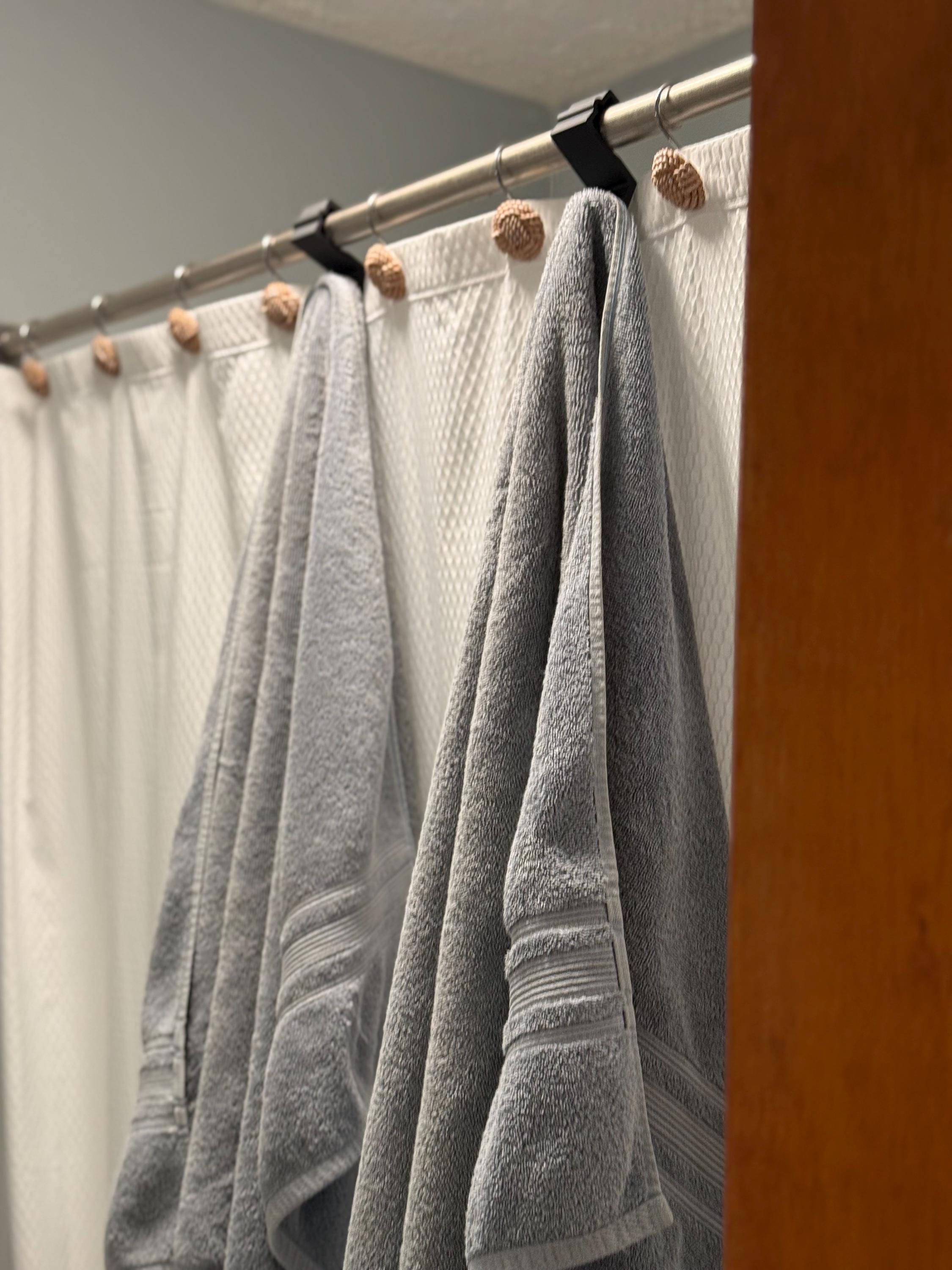 2 Pack Shower Rod Towel Hooks-bathroom Essentials - Etsy