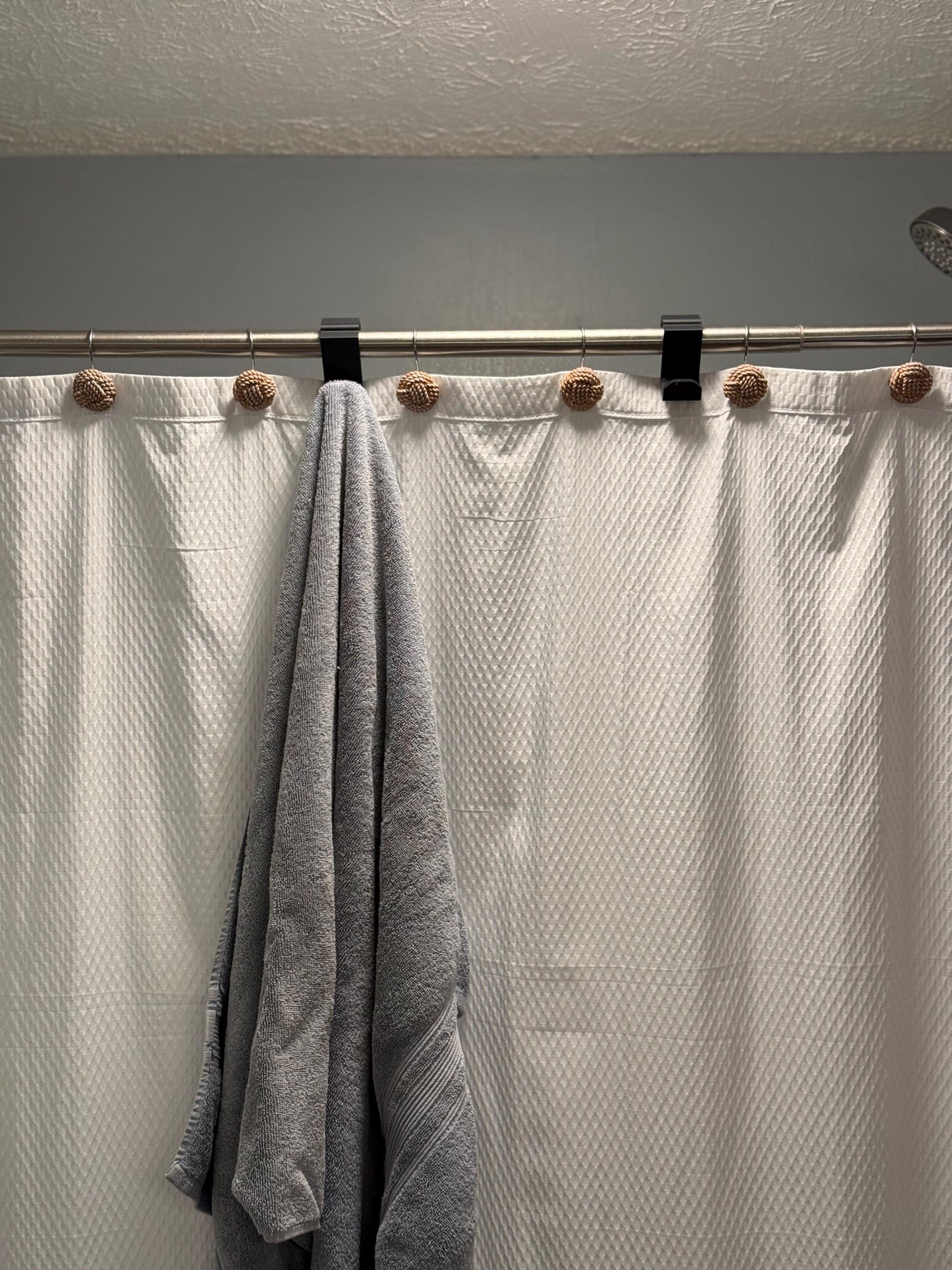 2 Pack Shower Rod Towel Hooks-bathroom Essentials - Etsy
