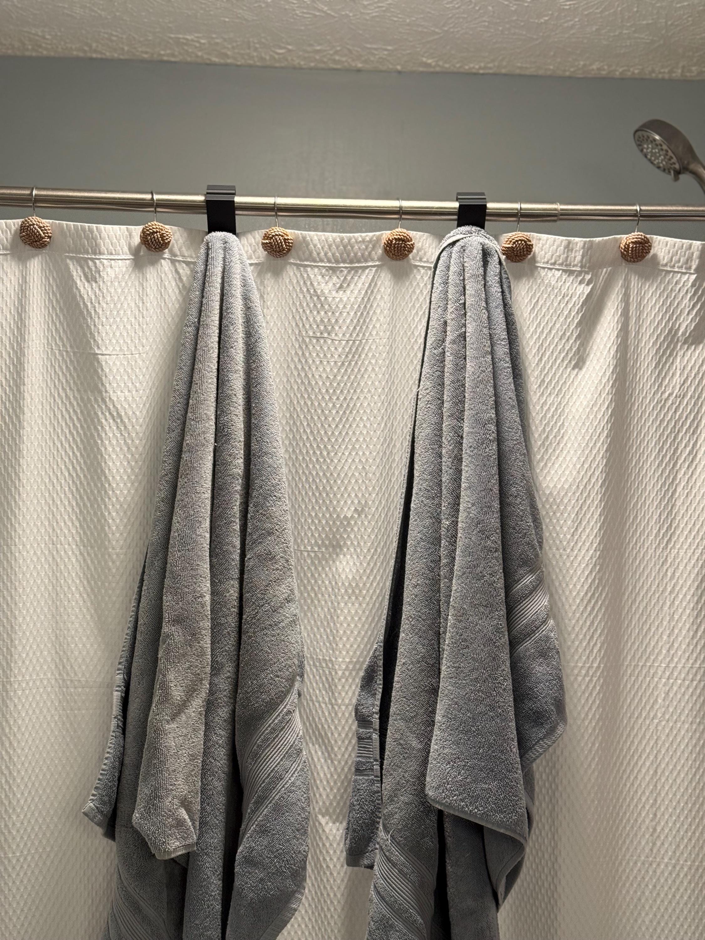 2 Pack Shower Rod Towel Hooks-bathroom Essentials - Etsy