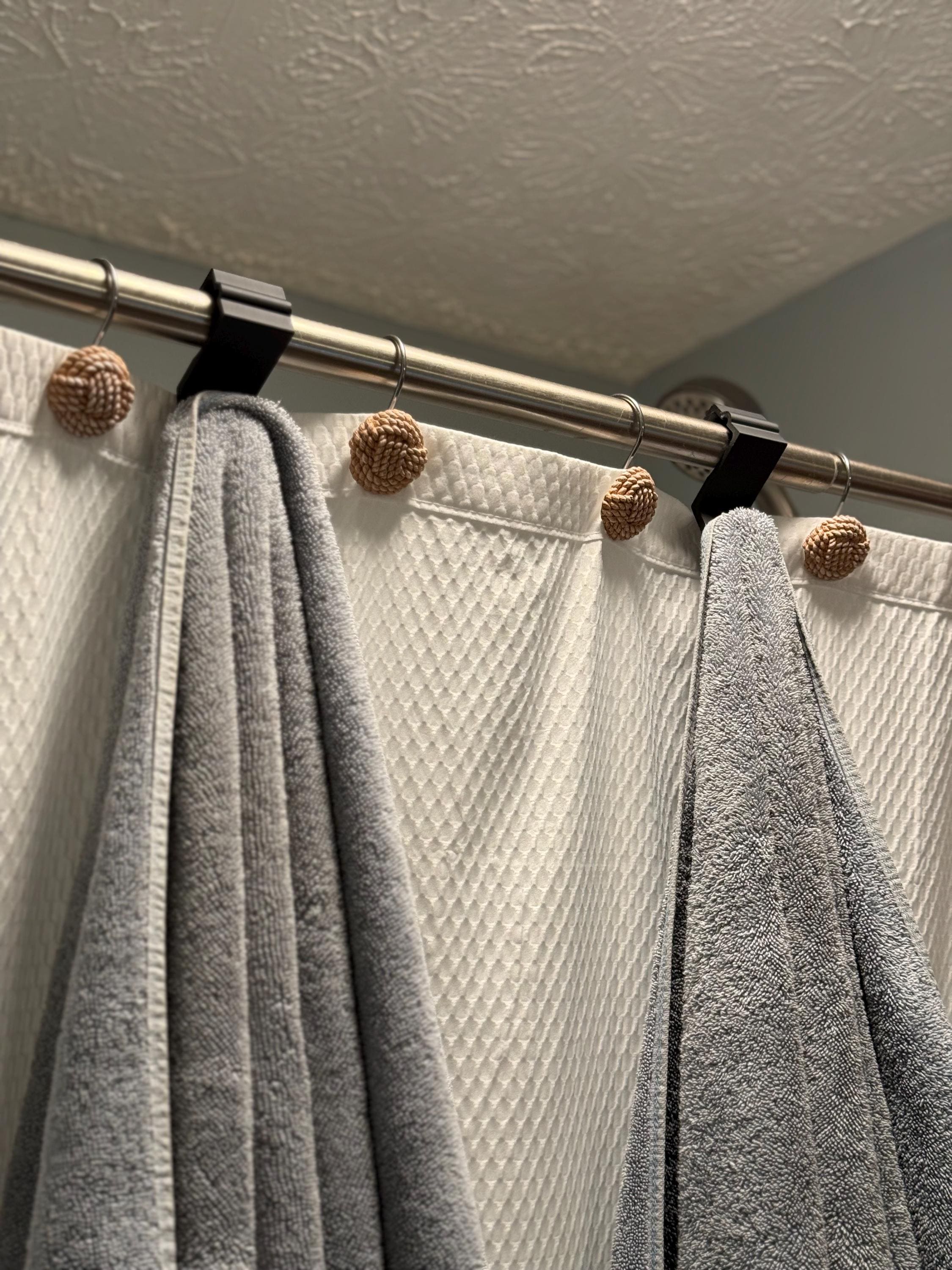 2 Pack Shower Rod Towel Hooks-bathroom Essentials - Etsy