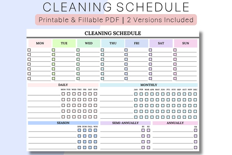 Editable Cleaning Planner: Printable Checklist & Schedule (PDF Download ...