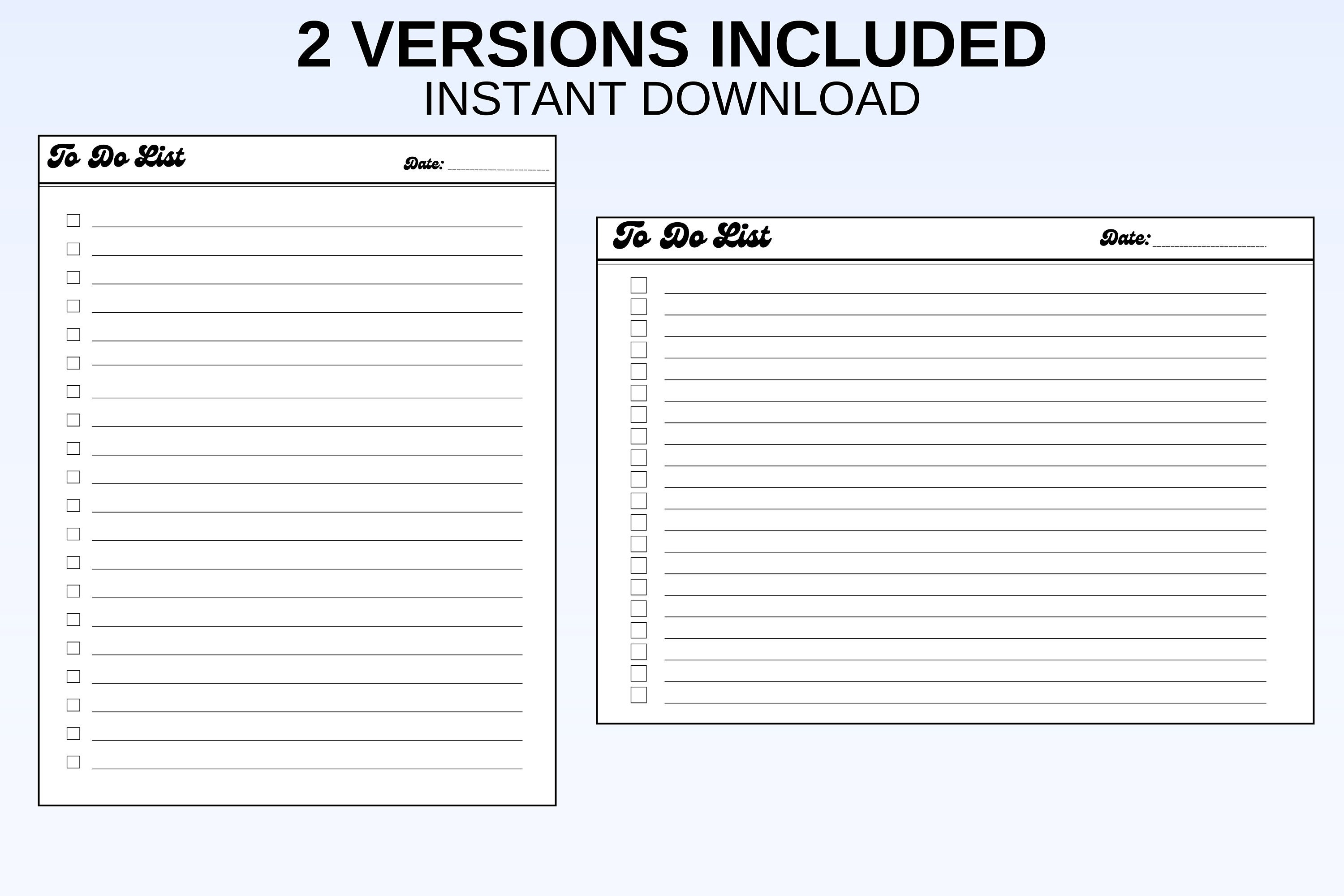 Editable to Do List, to Do List Printable, to Do List, Minimal Weekly ...