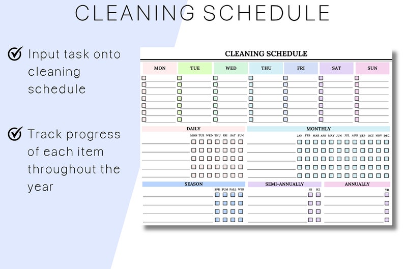 Editable Cleaning Planner: Printable Checklist & Schedule (PDF Download ...