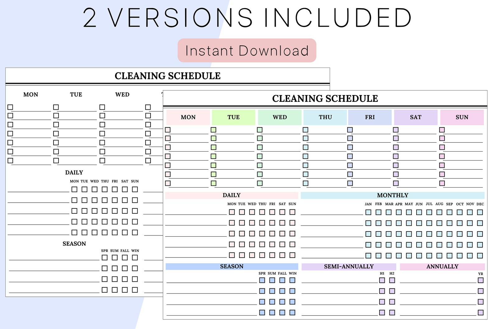 Editable Cleaning Planner: Printable Checklist & Schedule (PDF Download ...