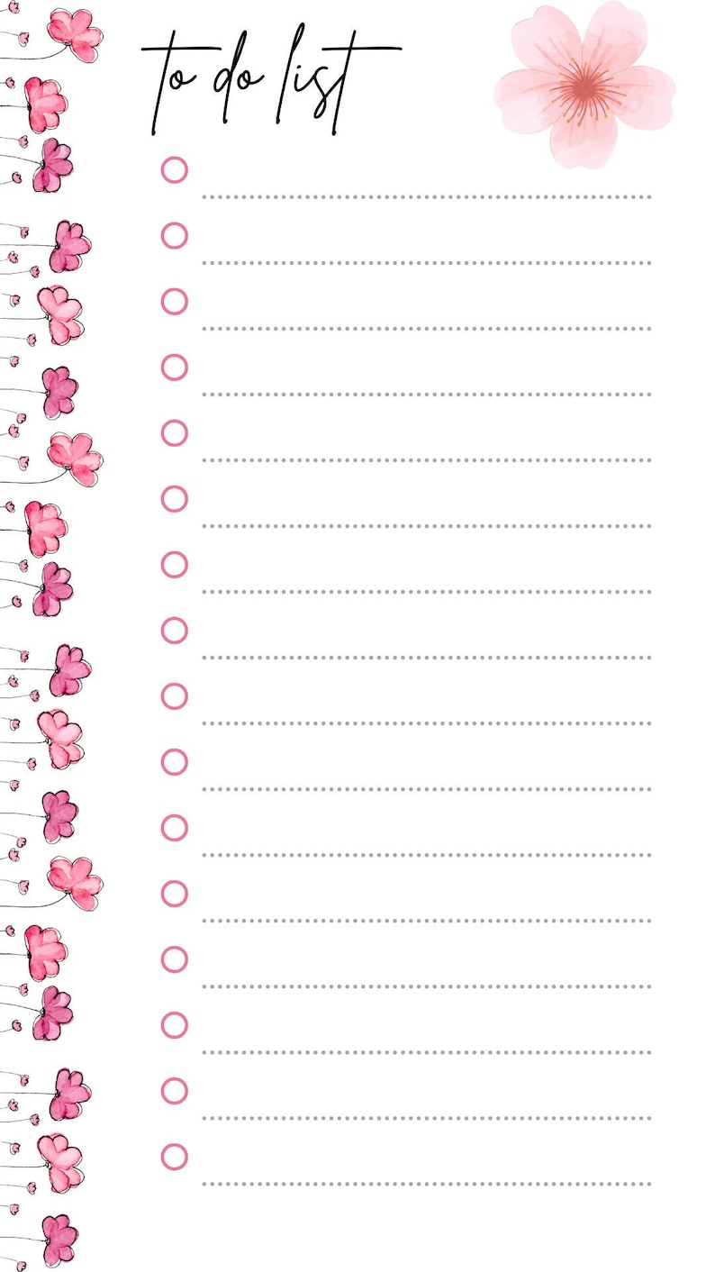 Pink and White Minimal to Do List - Etsy