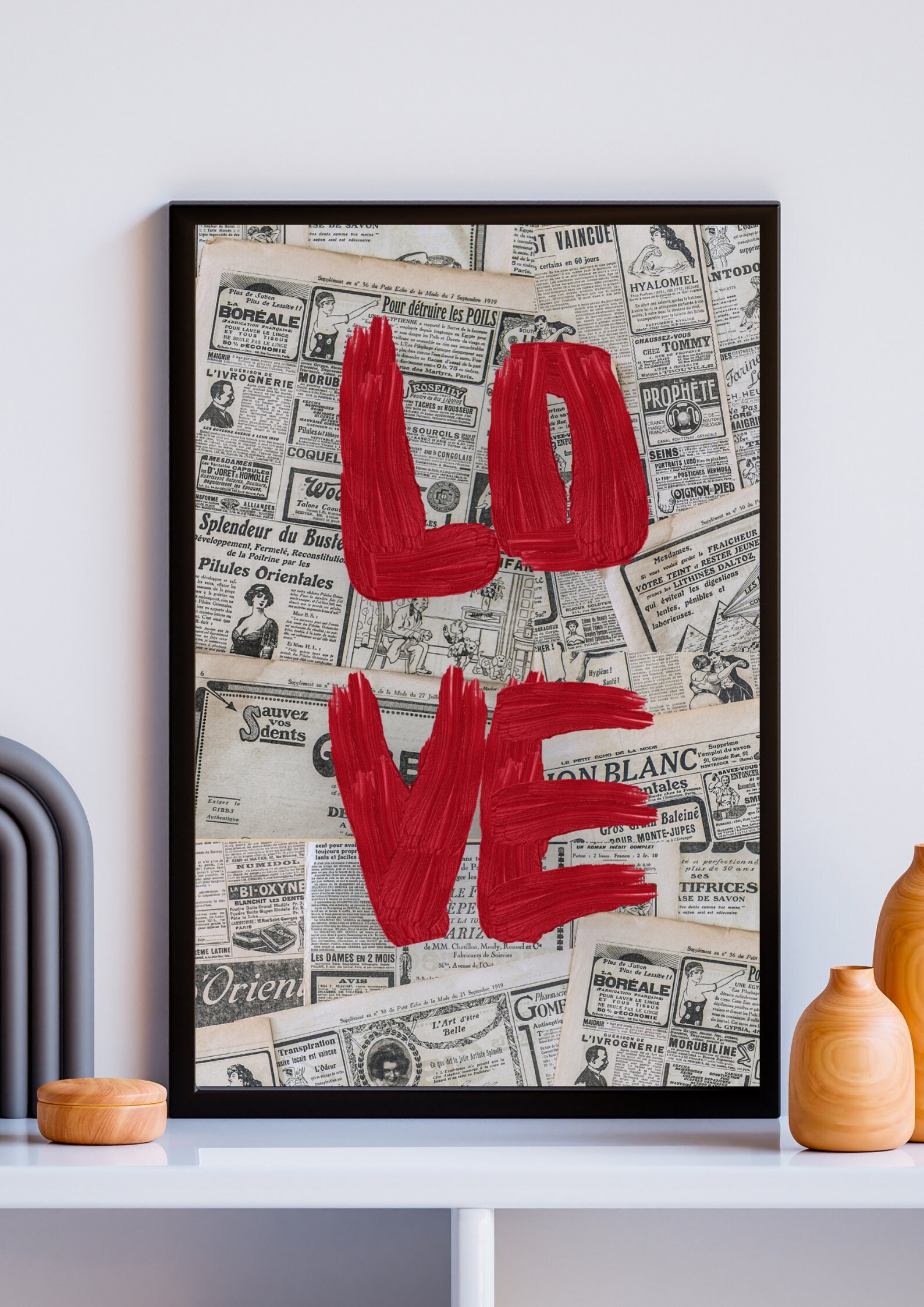 Typography Poster, Love Quote Print, Livingroom Wall Decor, Retro Print ...