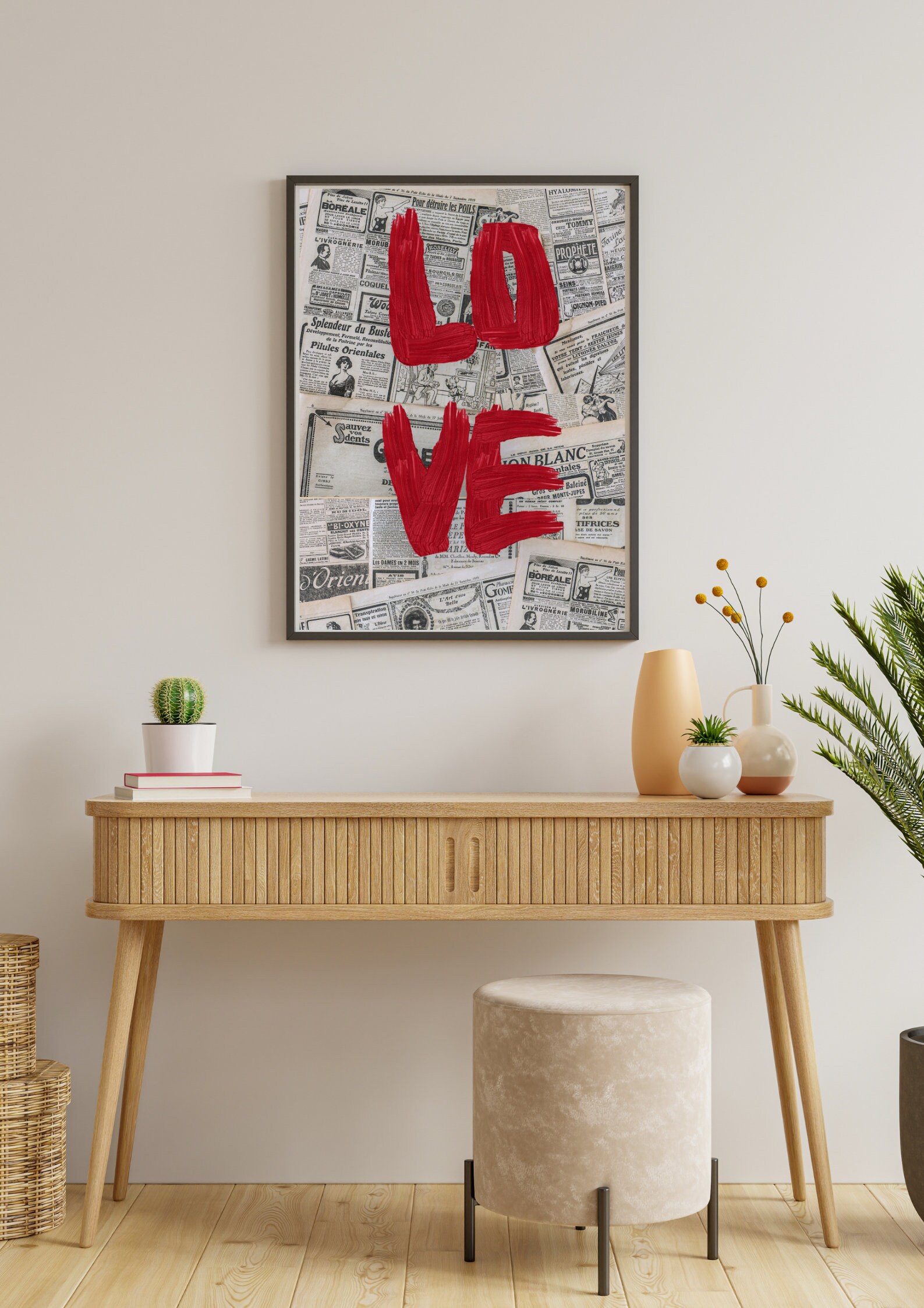 Typography Poster, Love Quote Print, Livingroom Wall Decor, Retro Print ...