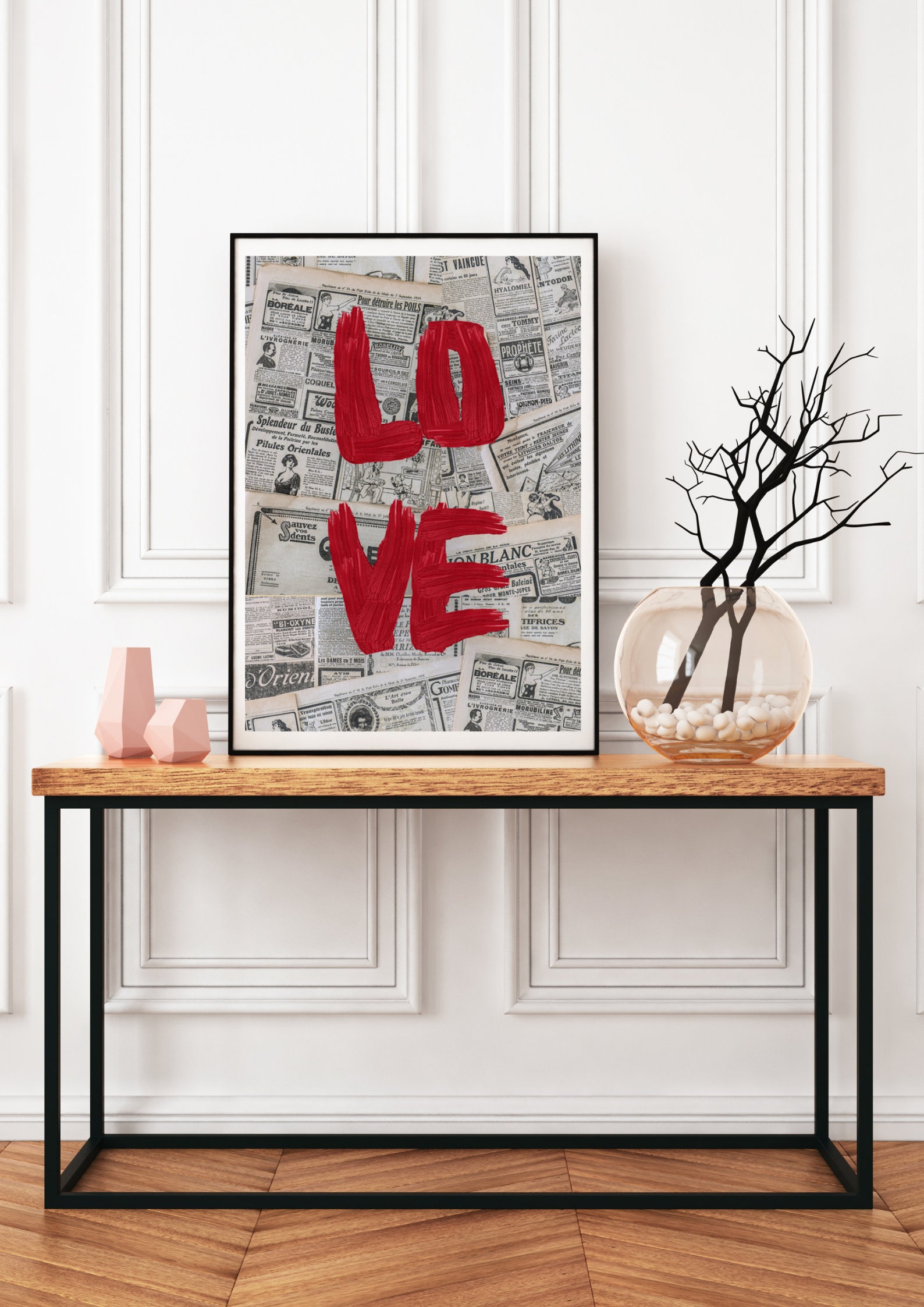 Typography Poster, Love Quote Print, Livingroom Wall Decor, Retro Print ...