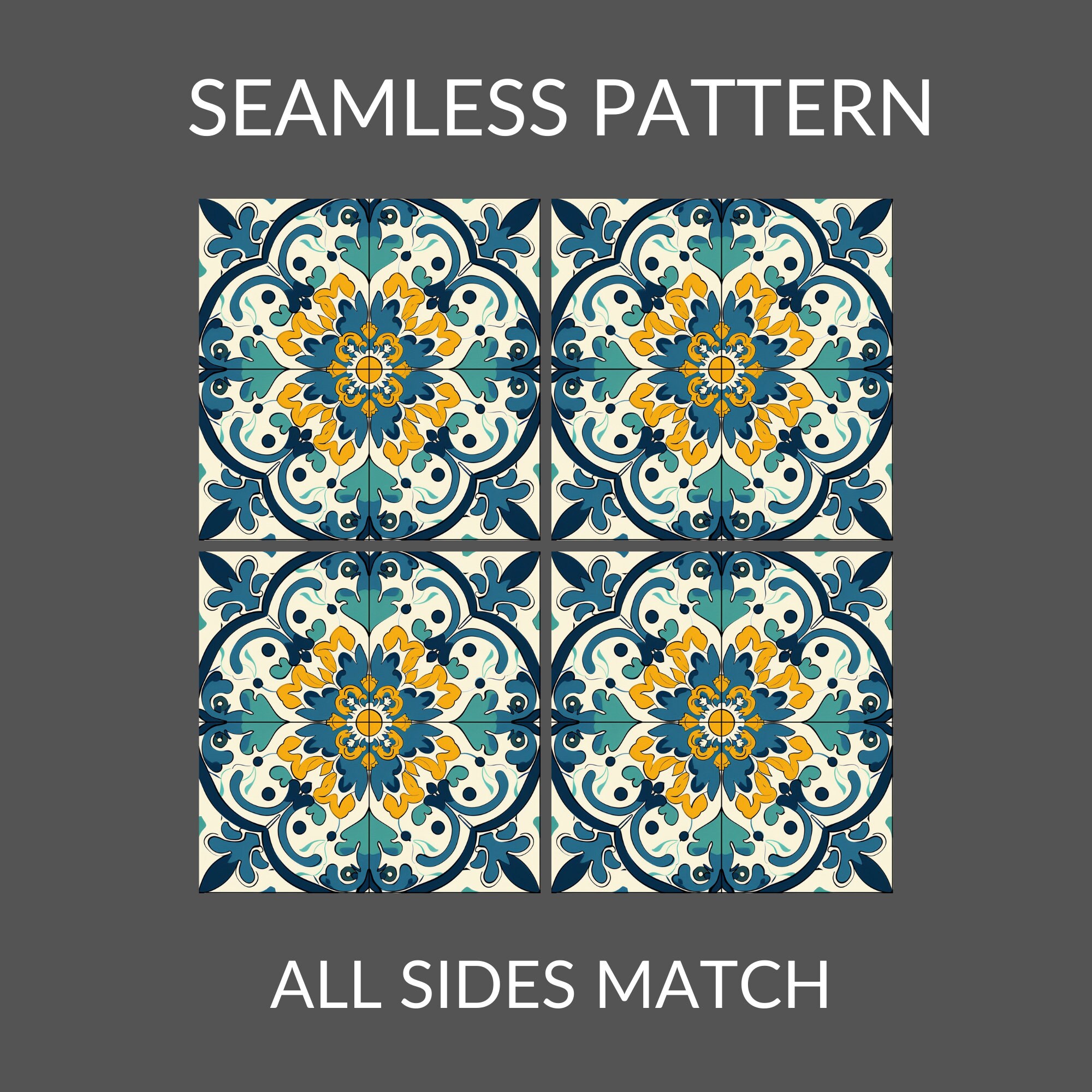 111 Celestial Spanish Tiles Seamless Patterns Multi Color Tile Patterns ...