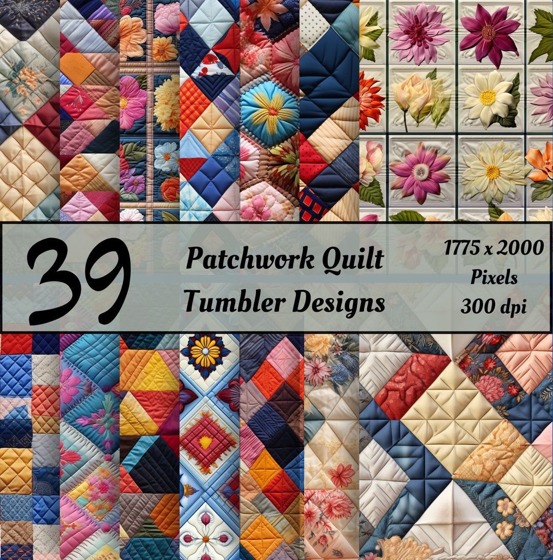 39 Patchwork Quilt Tumbler Patterns Patchwork Art Vintage Quilt Art ...