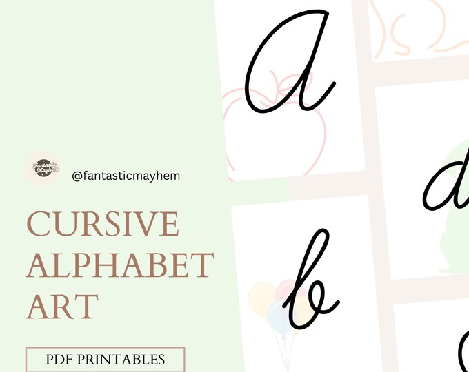 Cursive Alphabet Poster - Etsy Canada