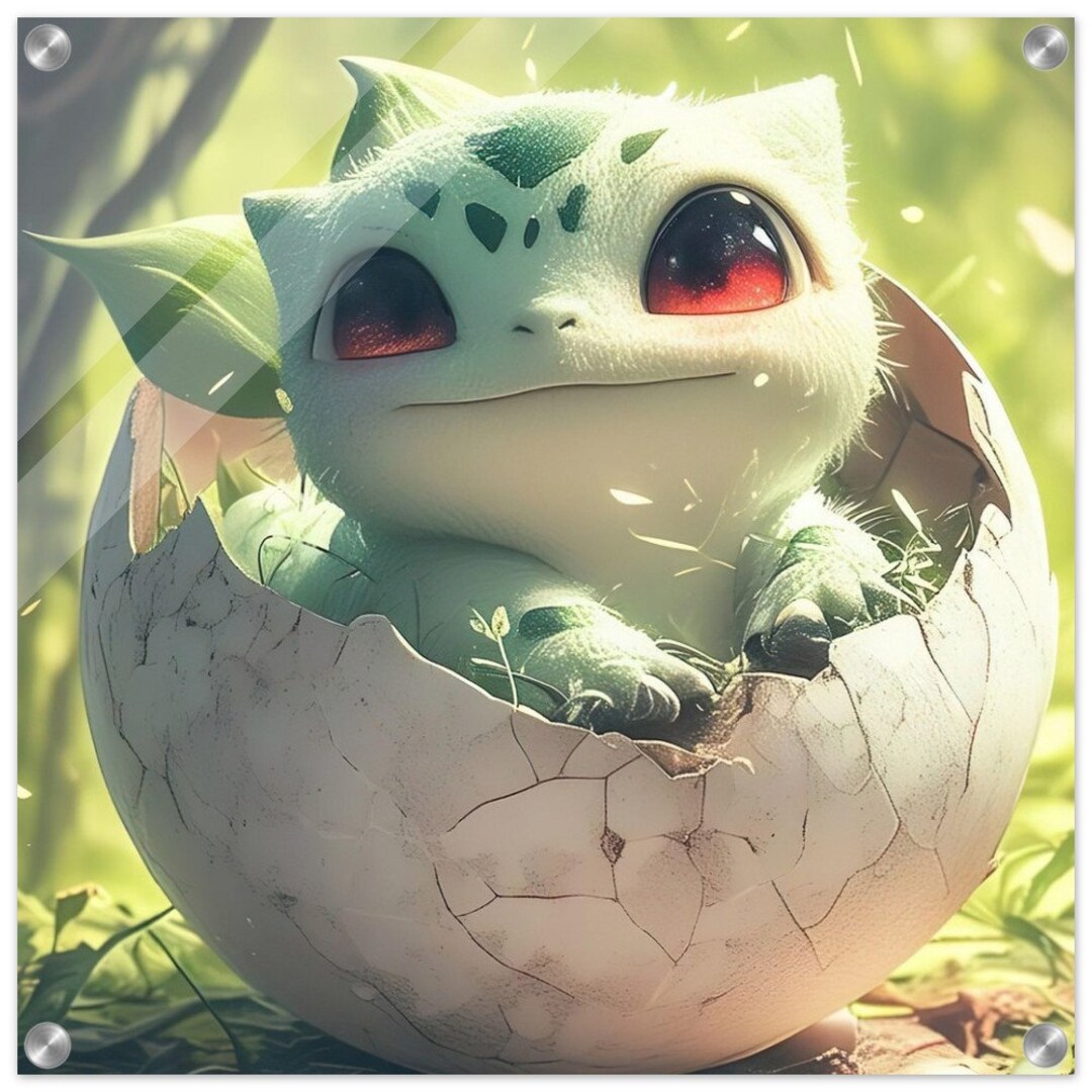 Pokémon Bulbasaur Hatchling Acrylic Print Vibrant Wall Art, Modern Home ...