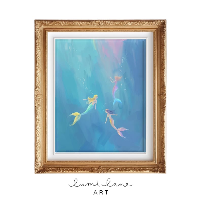 Pastel Mermaids Art - Instant Download, Magical, Mythical, Fairy Tale ...