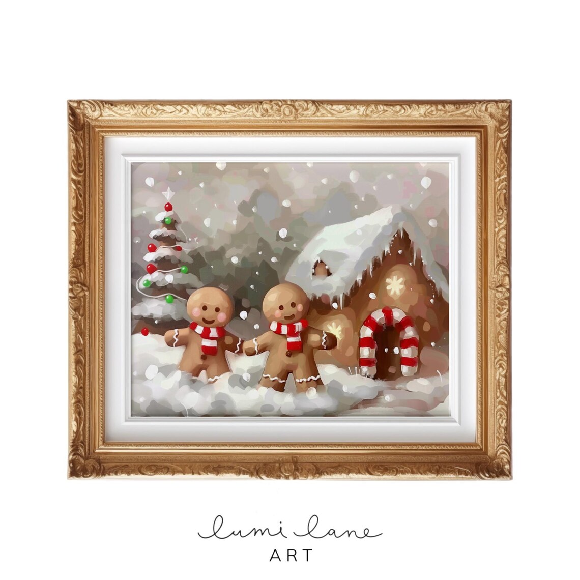 Gingerbread Printable and Frame TV Christmas Art - Festive Wall Art ...