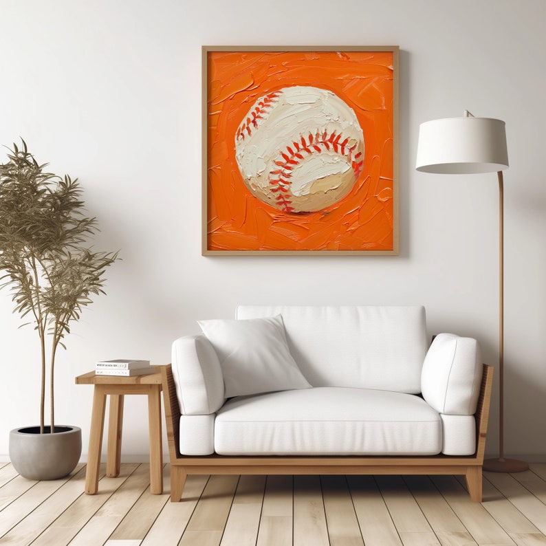 Baseball Art - Downloadable Wall Art, Original Oil Textured Painting ...