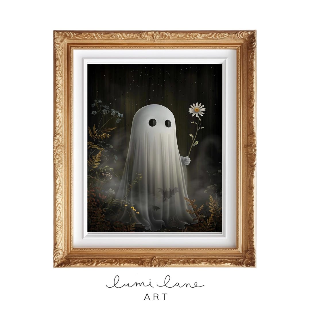 Daisy in the Dark Ghost Art - PRINTABLE Art, Pretty Halloween Art ...