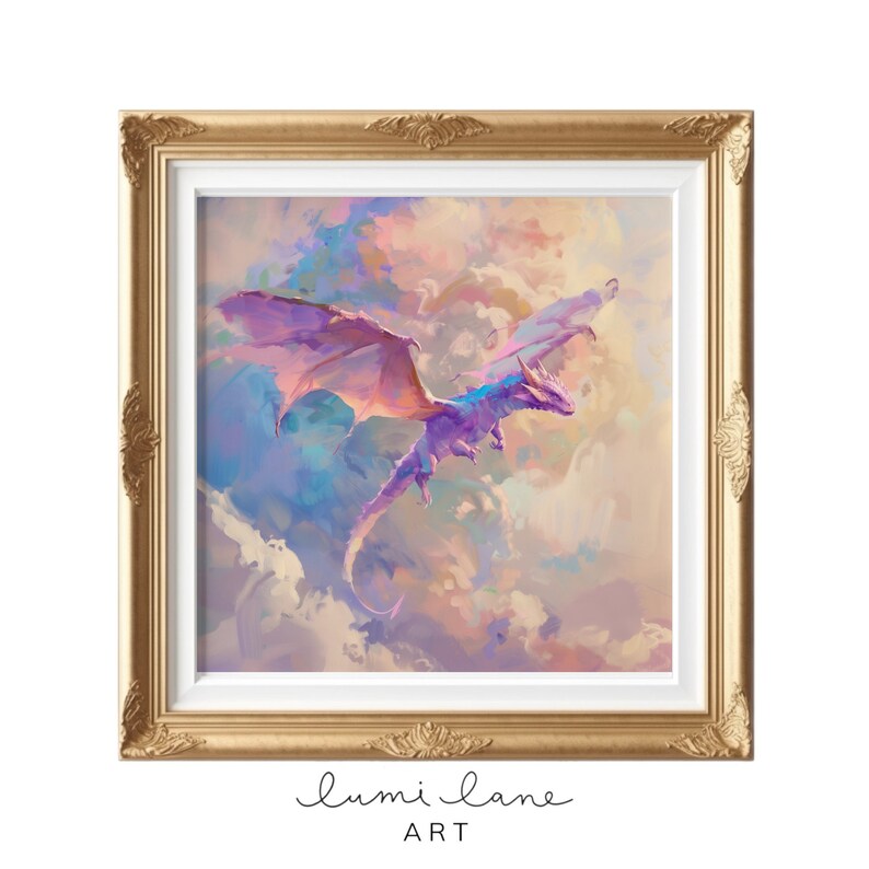 Pastel Dragon Art - Instant Download, Magical, Mythical, Fairy Tale ...