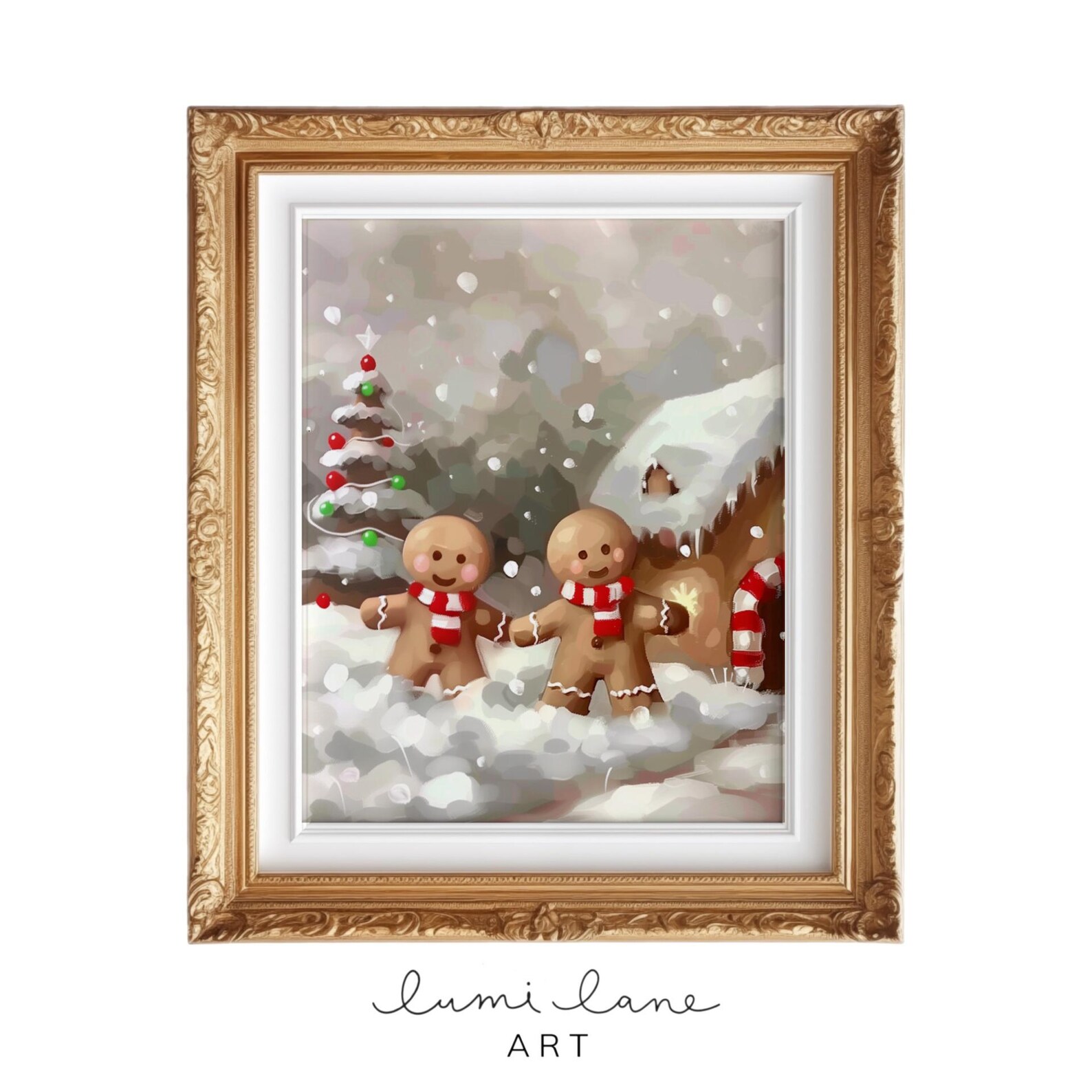 Gingerbread Printable and Frame TV Christmas Art - Festive Wall Art ...