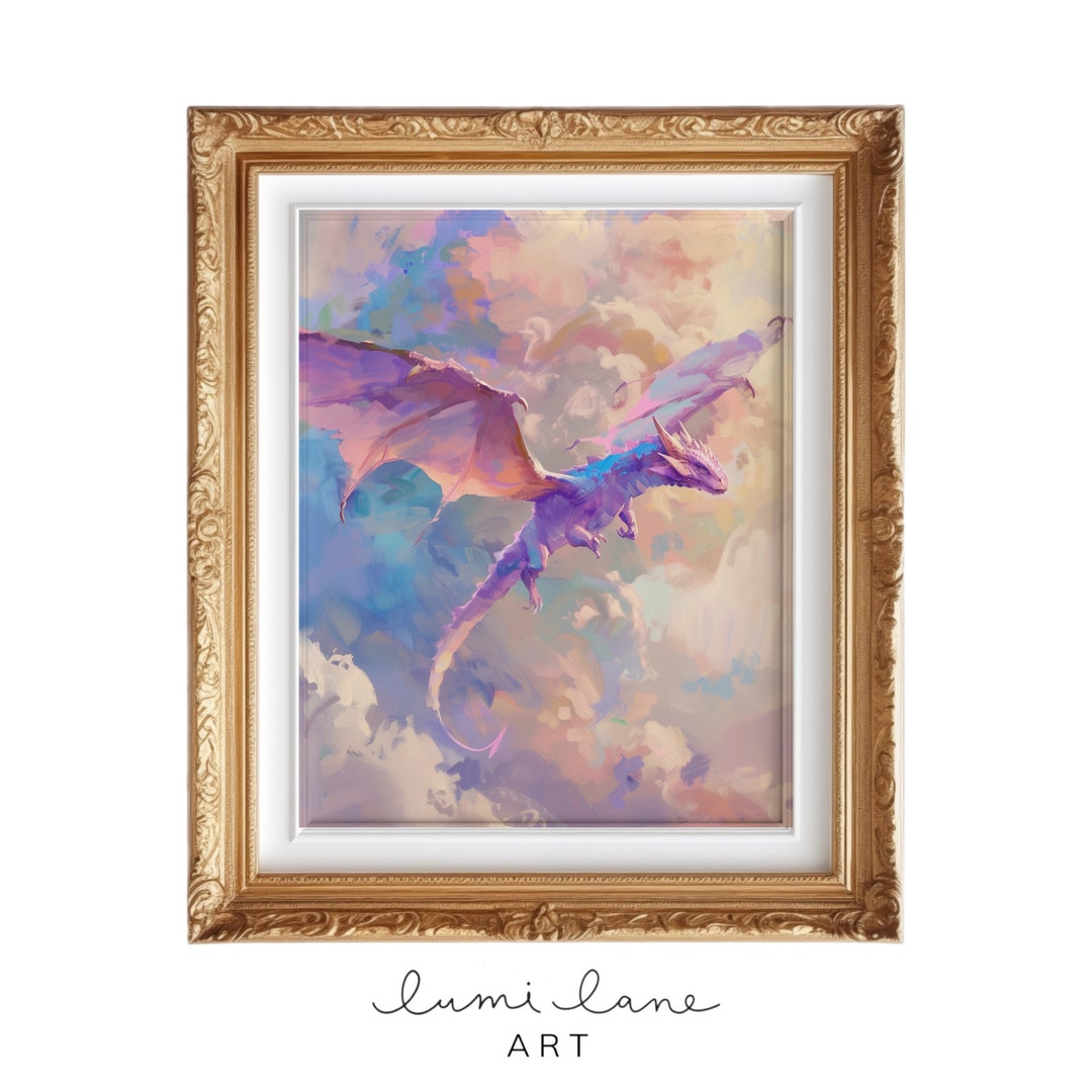 Pastel Dragon Art - Instant Download, Magical, Mythical, Fairy Tale ...