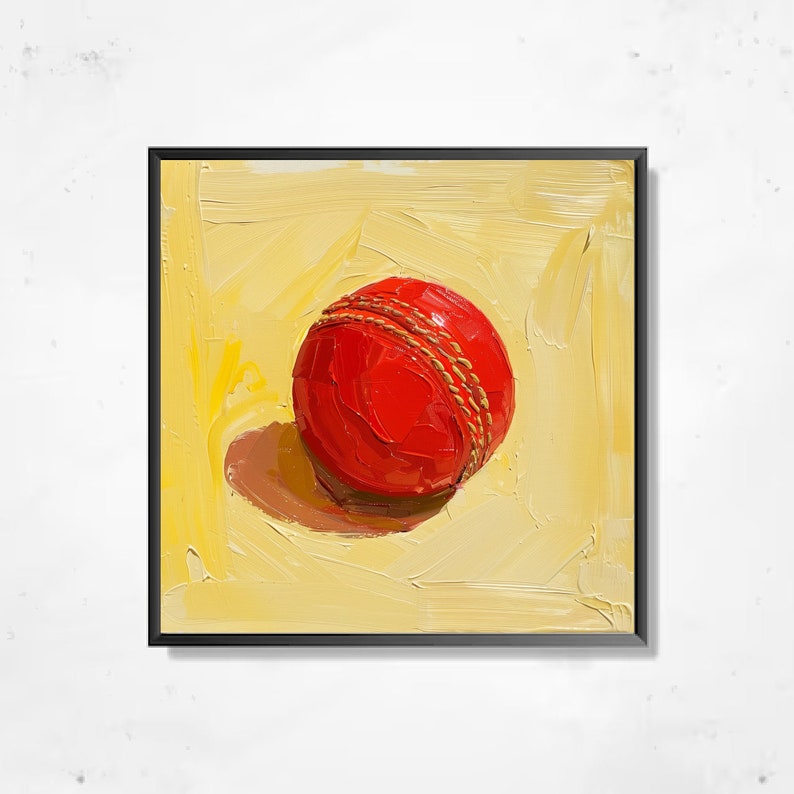 Cricket Ball Art - Downloadable Wall Art, Original Oil Textured ...