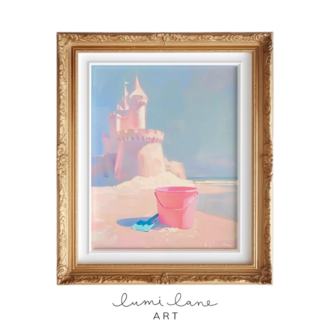 Sandcastle Art - Instant Art, Original Textured Painting, Square Art ...