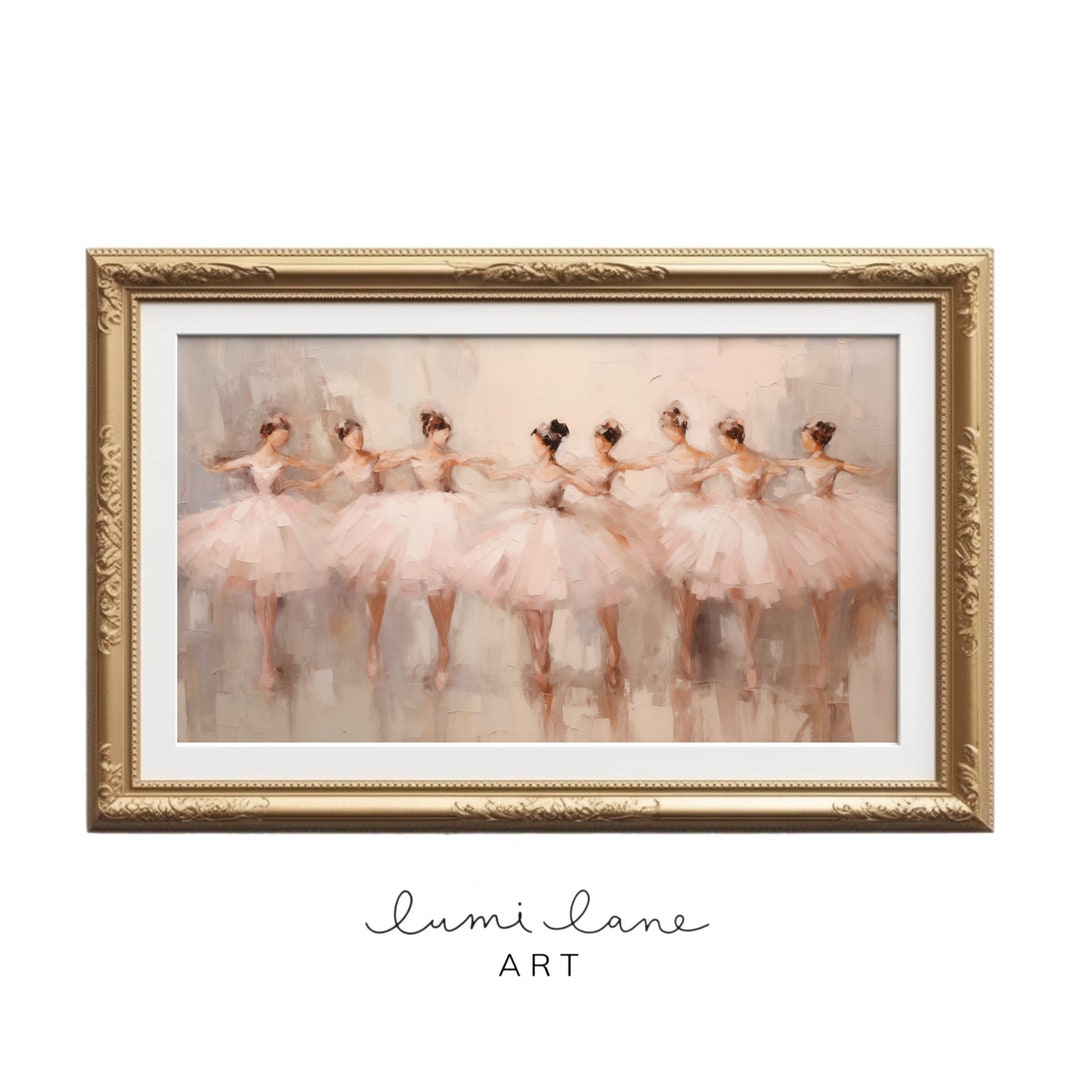 Pink Ballerinas Art - Ballet, Downloadable Wall Art, Original Digital ...