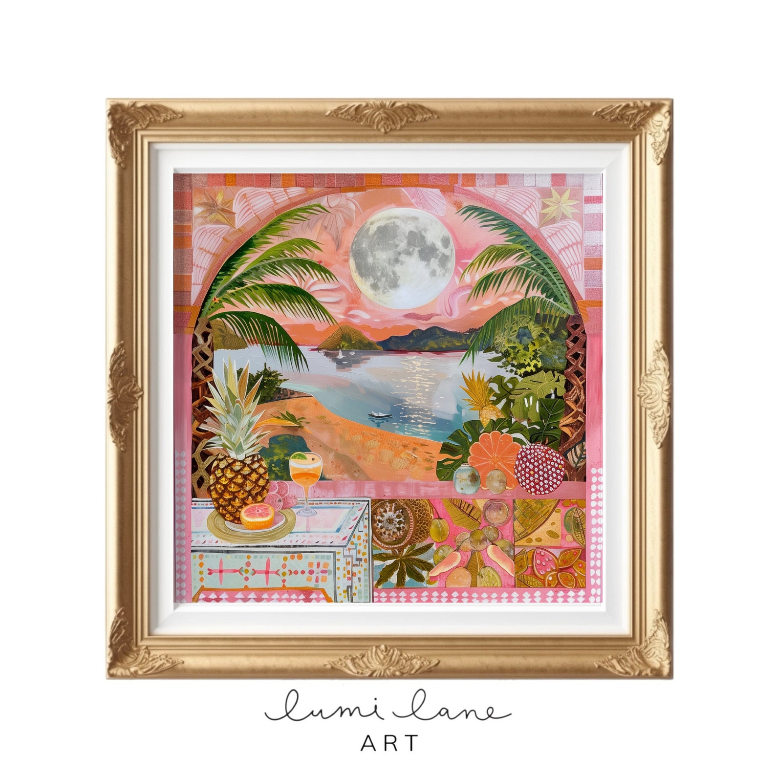 Paradise by Moonlight Art - Tropical Fruit, Exotic, Mediterranean Vibes ...