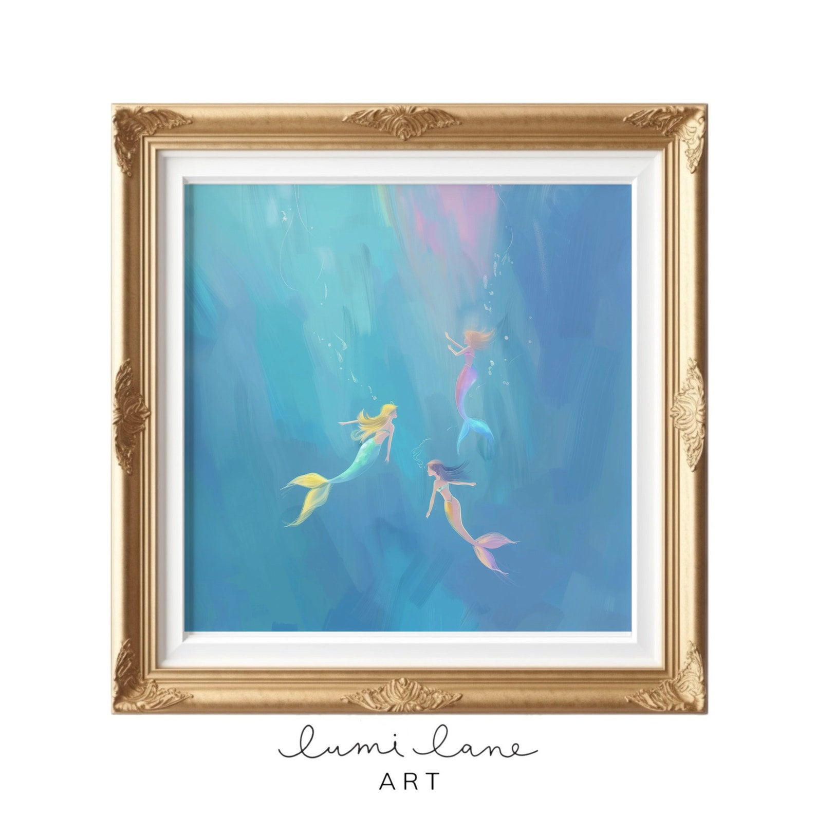 Pastel Mermaids Art - Instant Download, Magical, Mythical, Fairy Tale ...