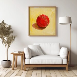 Cricket Ball Art - Downloadable Wall Art, Original Oil Textured ...