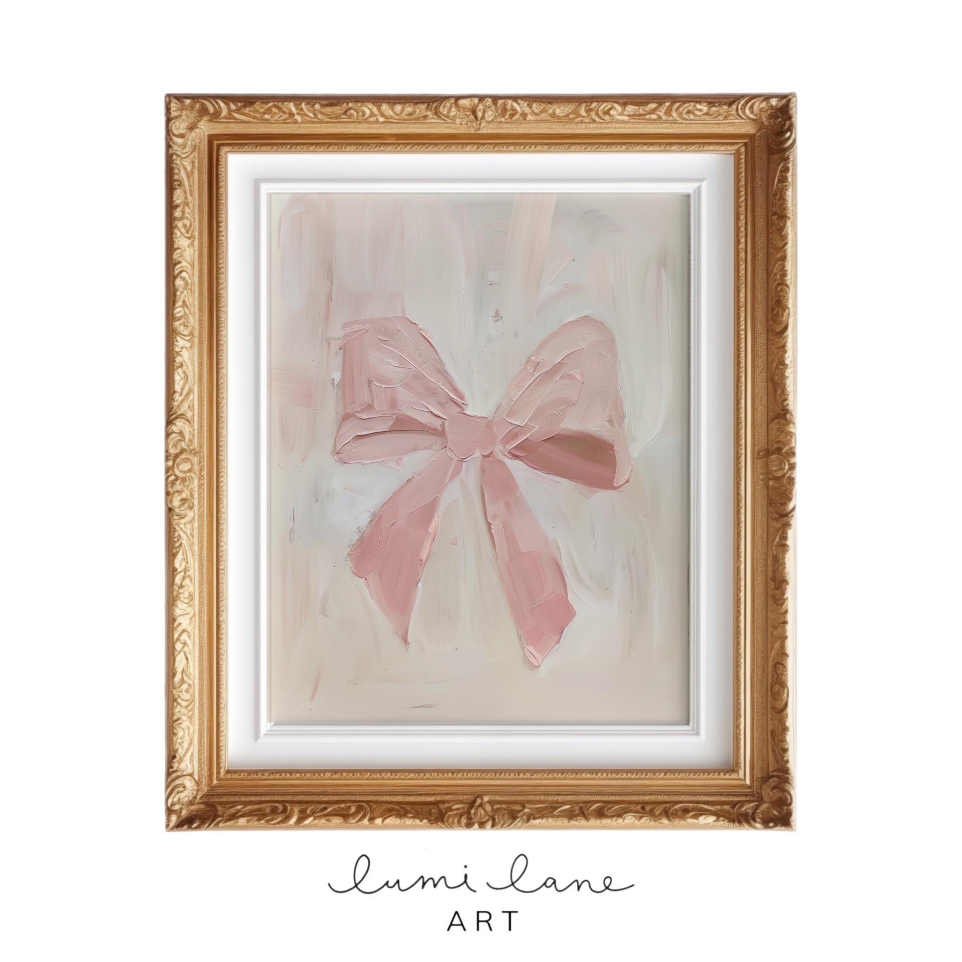 Pink Bow Art - Pink and Pretty, Beautiful, Ribbons and Bows, Oil ...