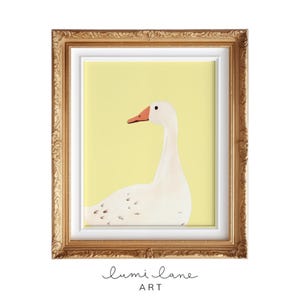 Goose Portrait - PRINTABLE Nursery Wall Art, Cute Gosling Textured ...