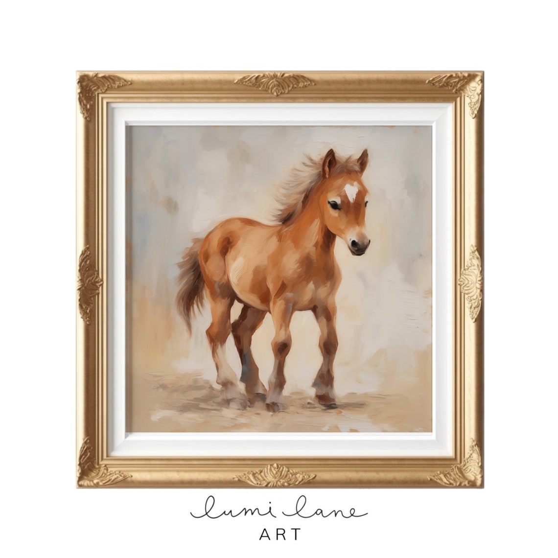 Pony Art - Instant Download Wall Art, Original Textured Painting ...