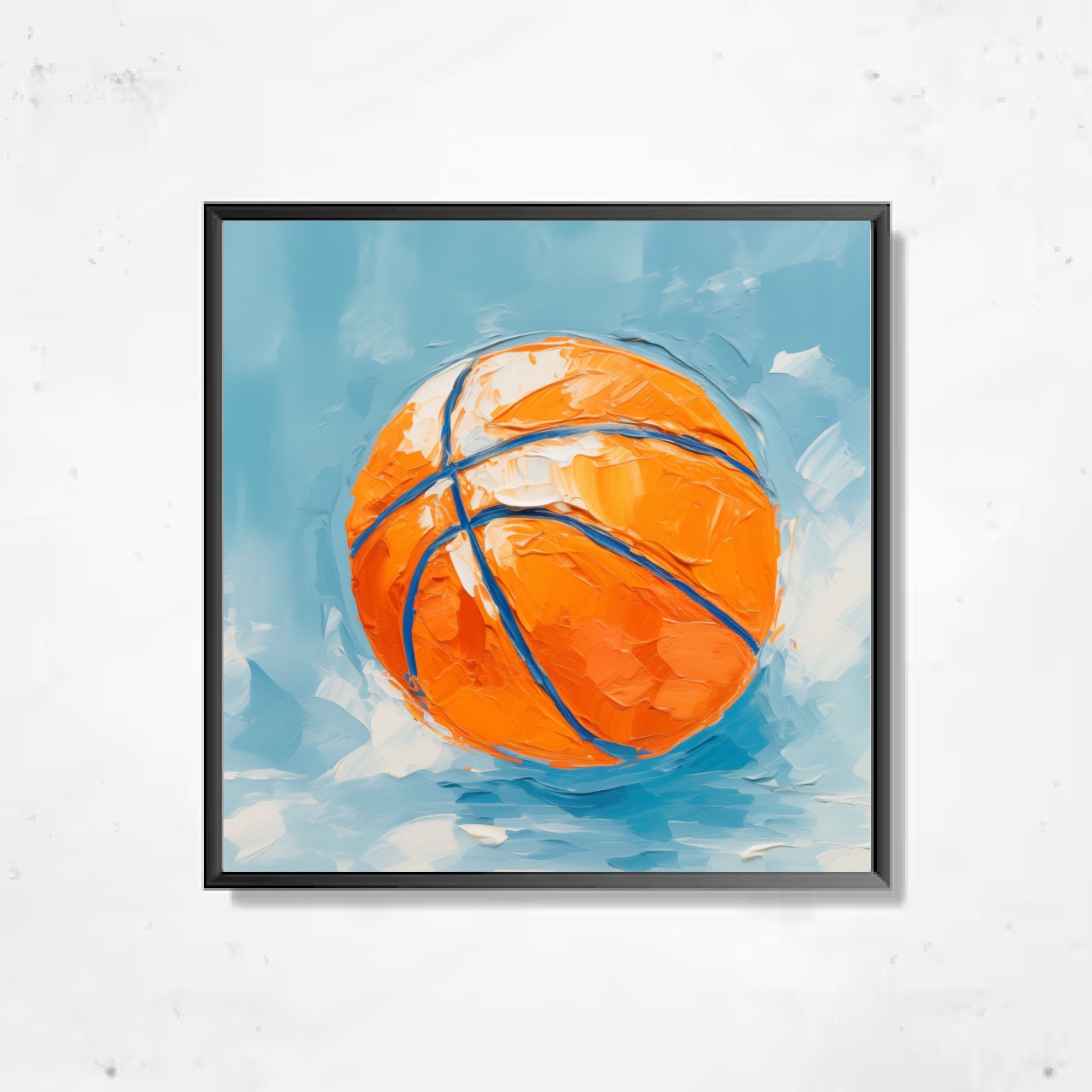 Basketball Art - Downloadable Wall Art, Original Oil Painting, Digital ...