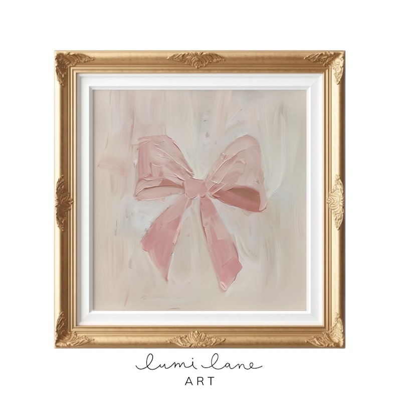 Pink Bow Art - Pink and Pretty, Beautiful, Ribbons and Bows, Oil ...