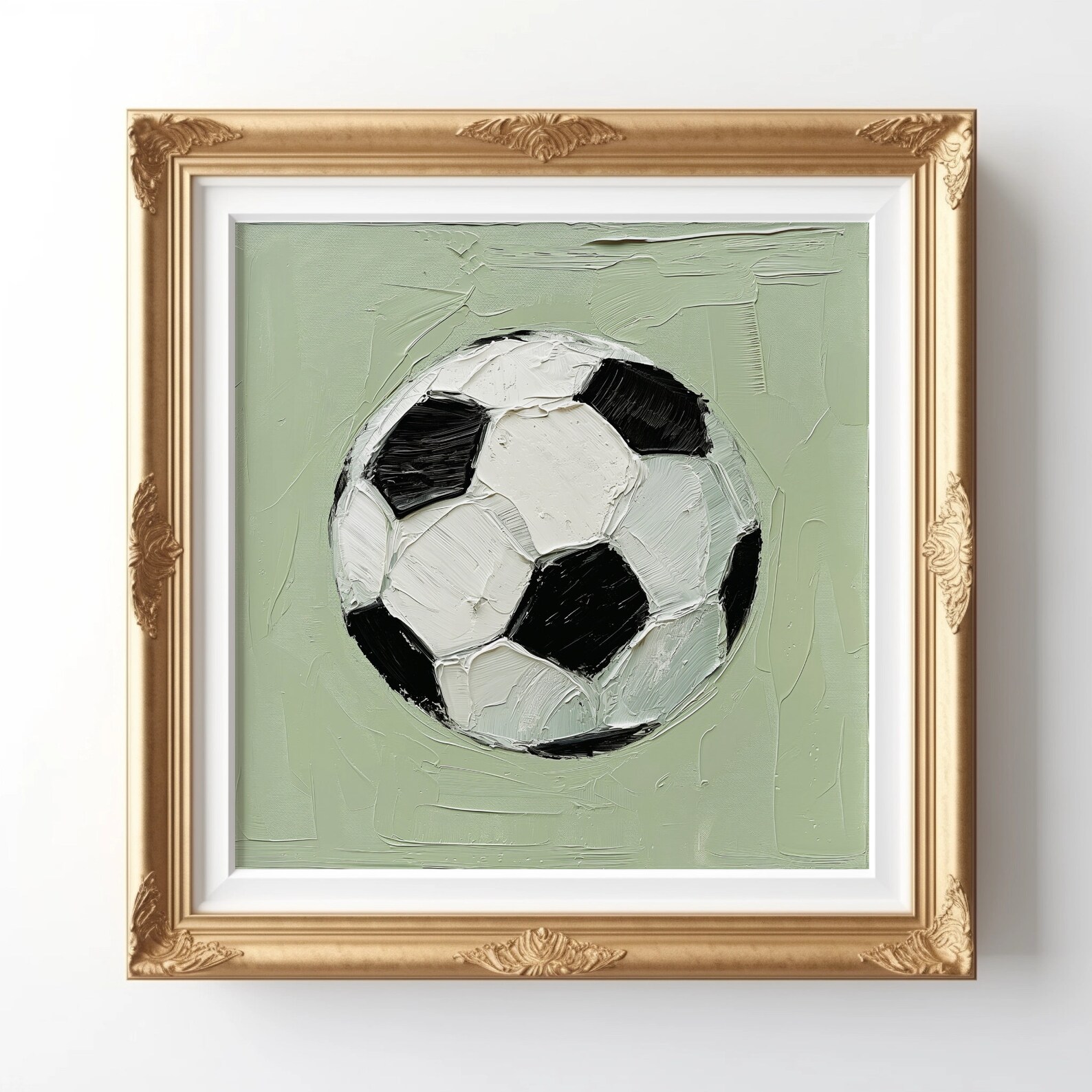 Soccer Ball Art - Downloadable Wall Art, Original Oil Painting, Digital ...