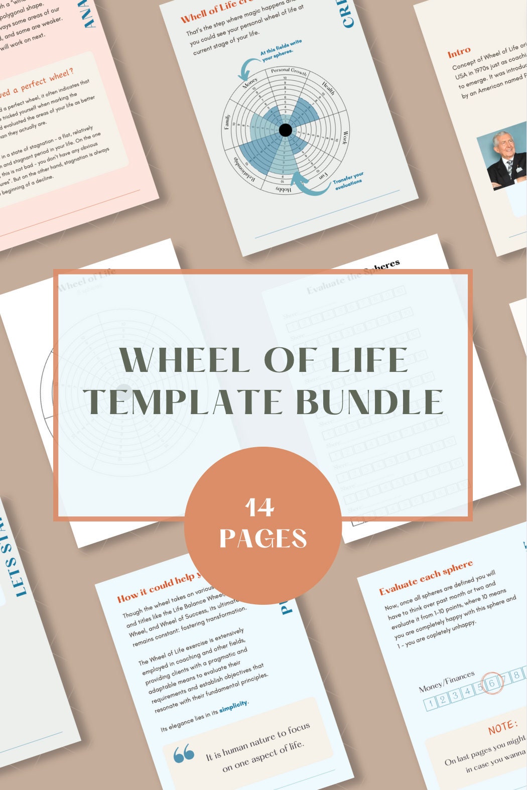 Wheel of Life Printable Template, Wheel Worksheets for Coaches, Life ...