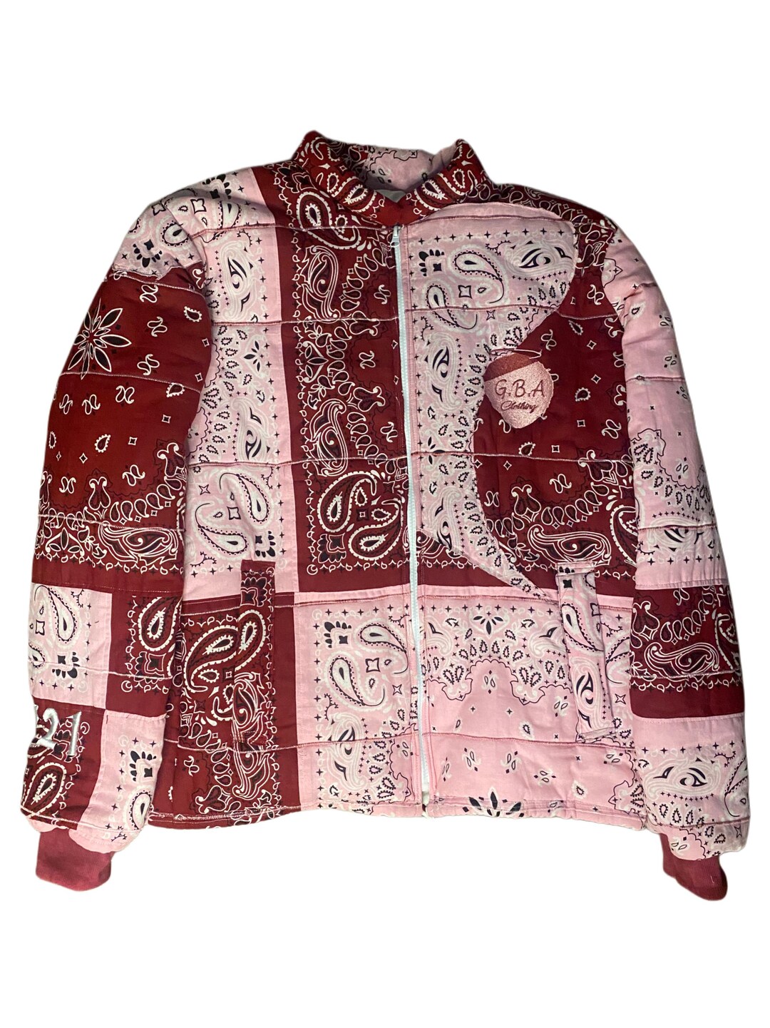 GBA Maroon Soft Pink Bandana Jacket. Size M. 1 OF 1 - Etsy