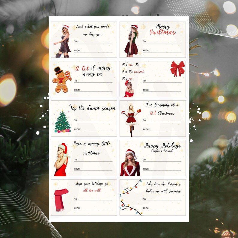 Taylor Swift Themed Gift Tags - Etsy