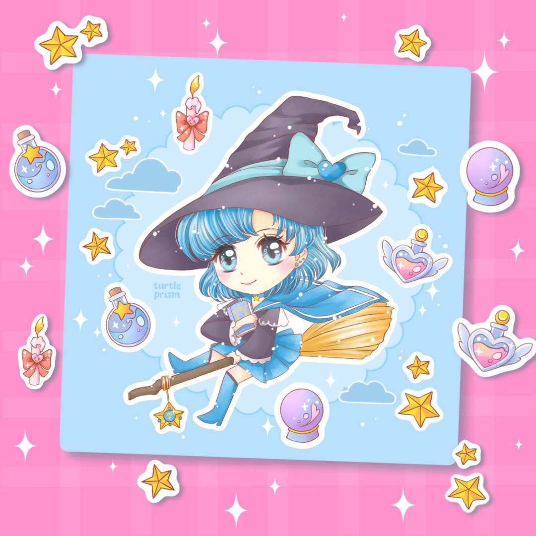 Magical Girl Mercury Halloween Mini Sticker Sheet Kawaii Anime ...