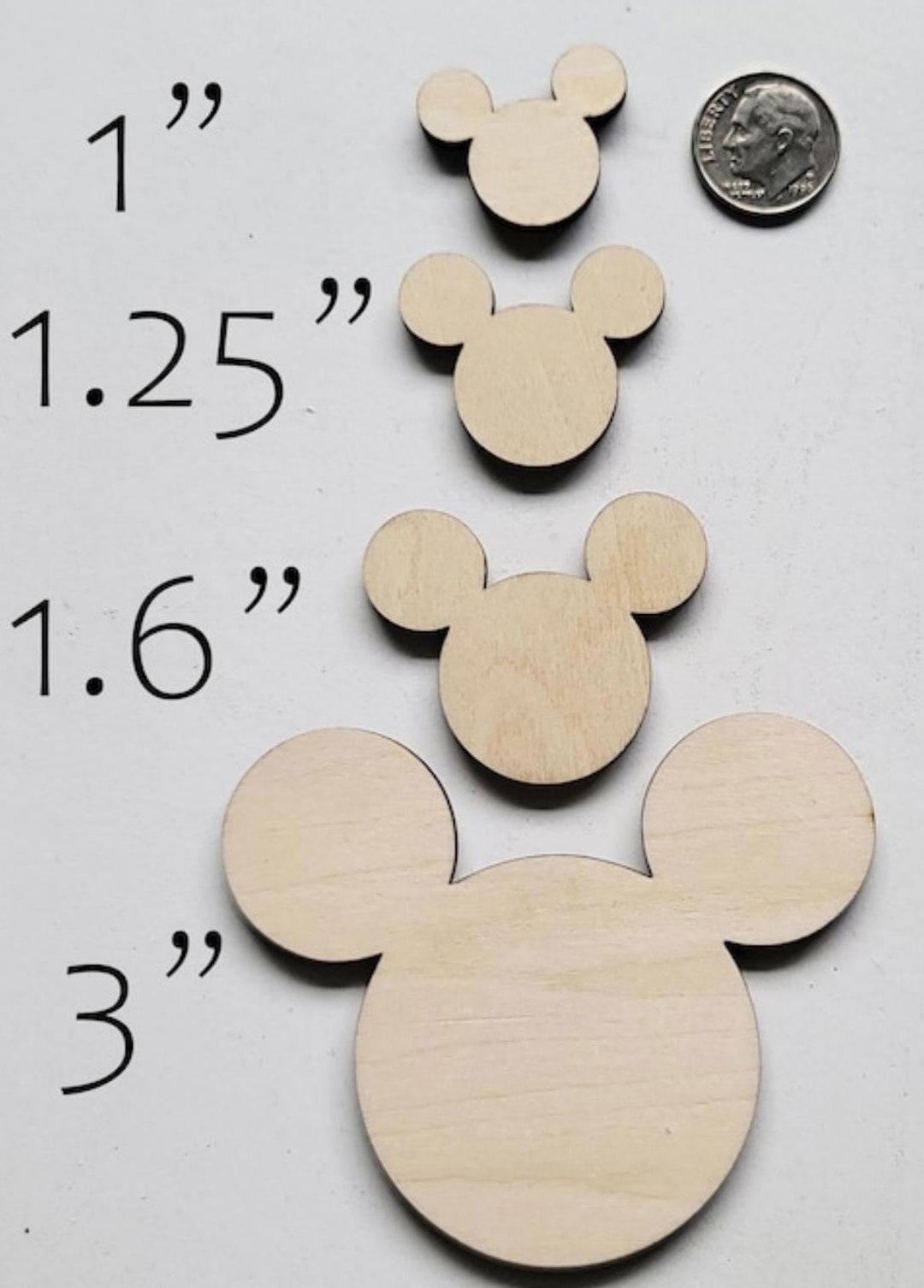 Mickey Mouse Head Wooden Cutouts Set 4 Sizes for Crafting - Etsy