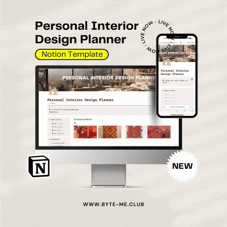 Personal Interior Design Planner notion Template - Etsy